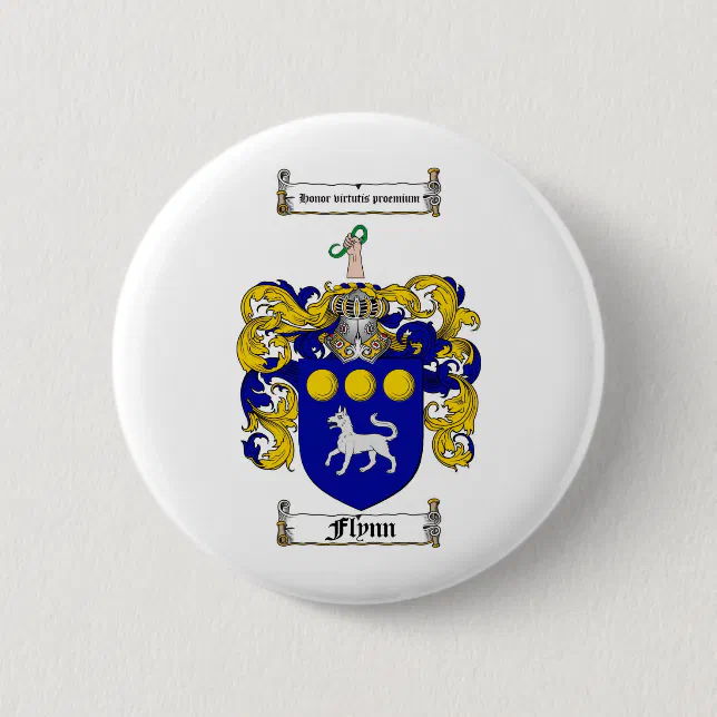 FLYNN FAMILY CREST - FLYNN COAT OF ARMS BUTTON | Zazzle