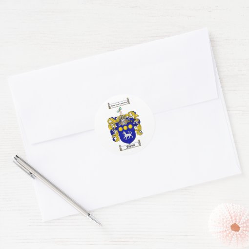 FLYNN FAMILY CREST - FLYNN COAT OF ARMS CLASSIC ROUND STICKER | Zazzle