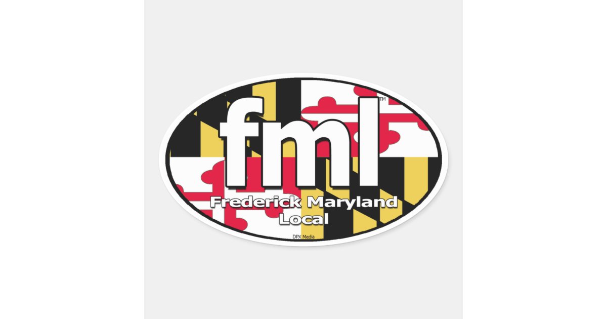 FML Maryland Flag Decal Oval Sticker | Zazzle