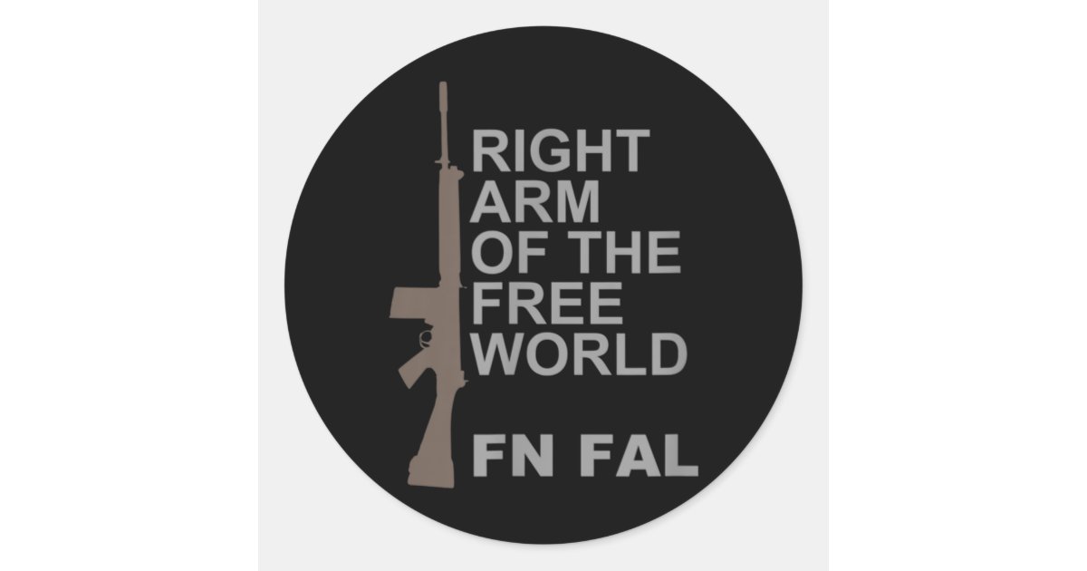 FN FAL Right arm of the free world Classic Round Sticker | Zazzle
