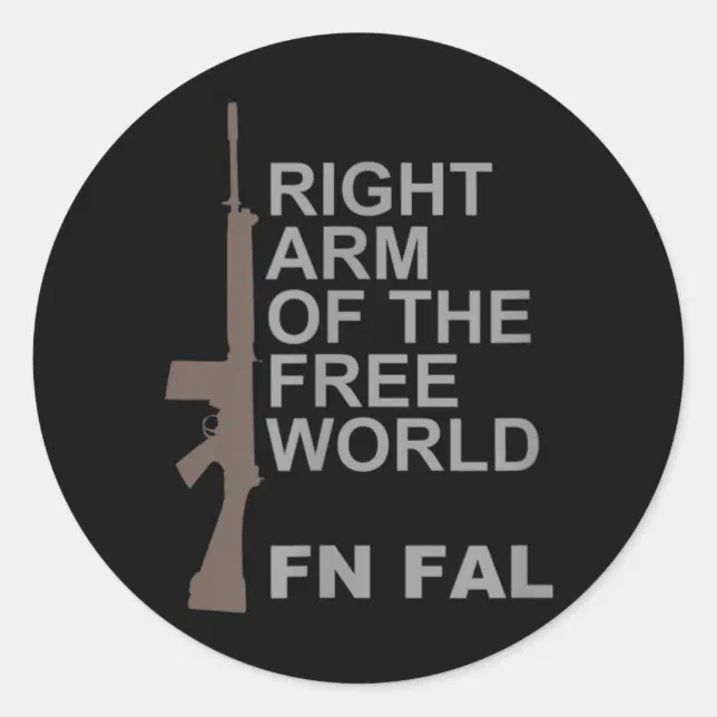 FN FAL Right arm of the free world Classic Round Sticker | Zazzle