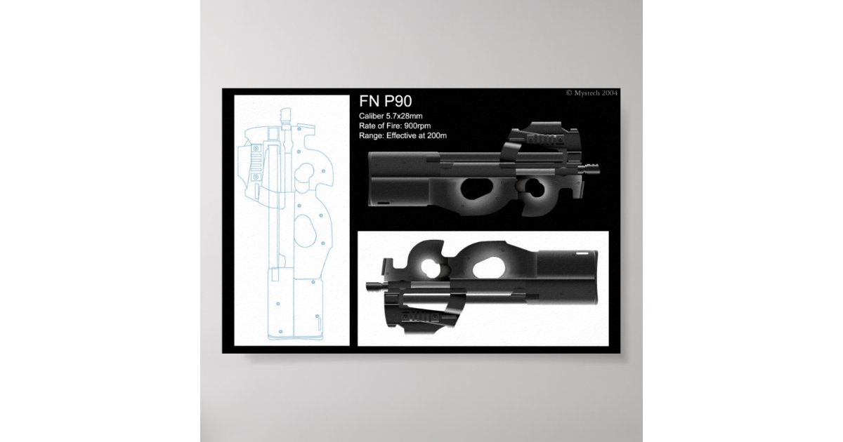 FN P90 Stat Sheet Poster | Zazzle