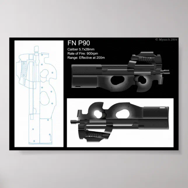 FN P90 Stat Sheet Poster | Zazzle