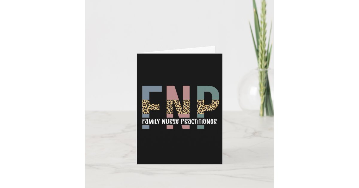 FNP Family Nurse Practitioner Cheetah Print Card | Zazzle