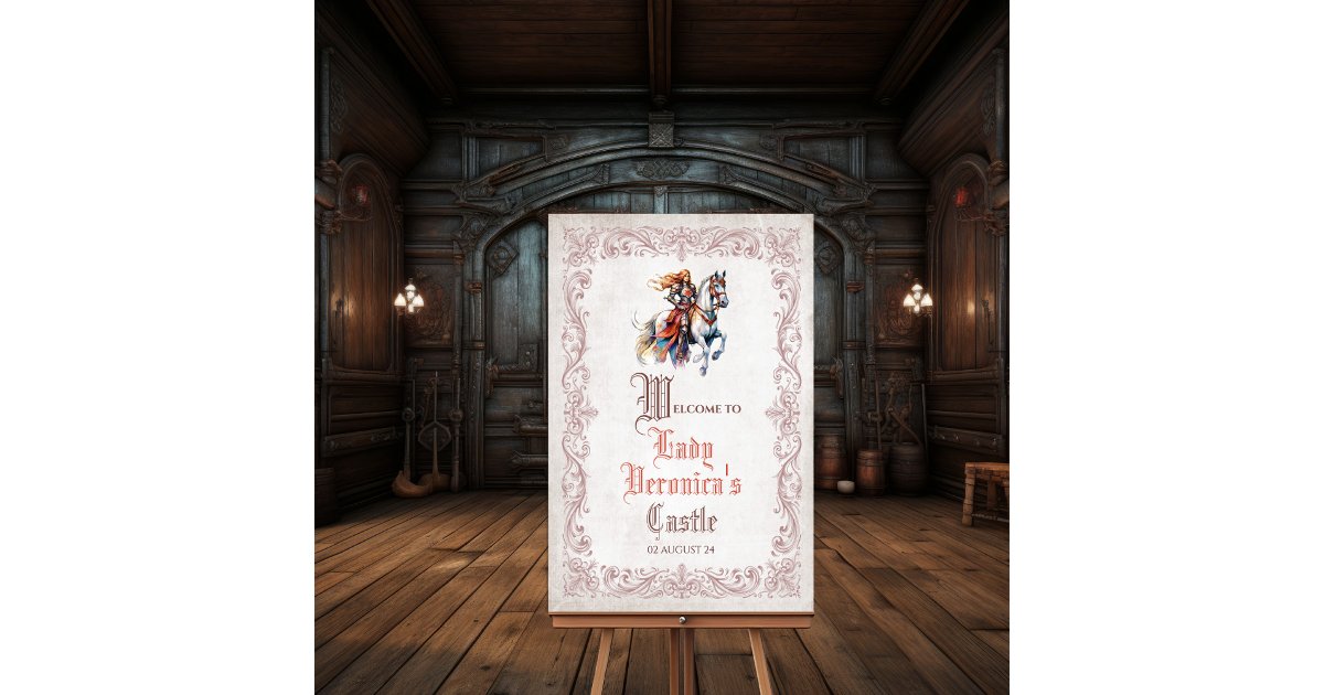 Foam Board Female Medieval Welcome Sign | Zazzle