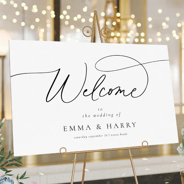 Foam Boards Simple Minimalist Wedding Welcome Sign | Zazzle