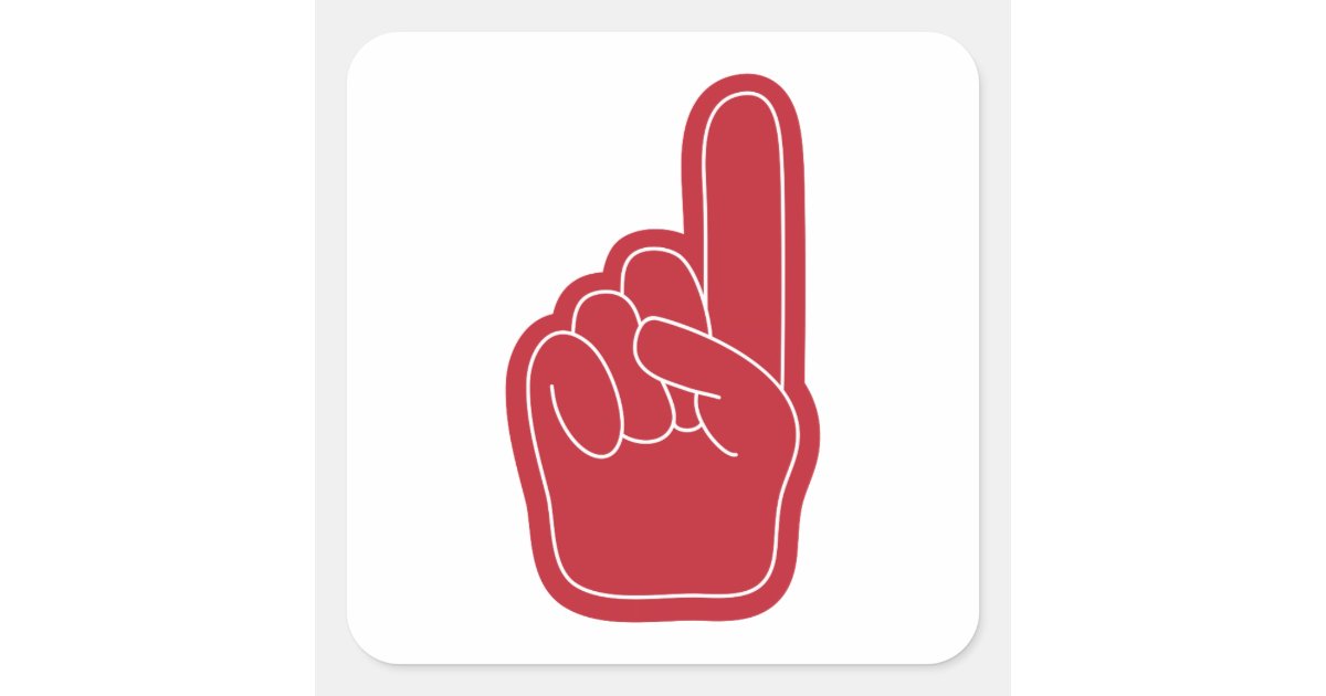 Foam Finger Square Sticker | Zazzle