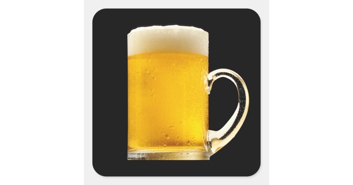 Foamy Beer Mug Square Sticker | Zazzle