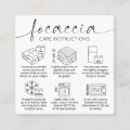 Focaccia Bread Care Guide Minimal Logo Bakery Square Business Card | Zazzle