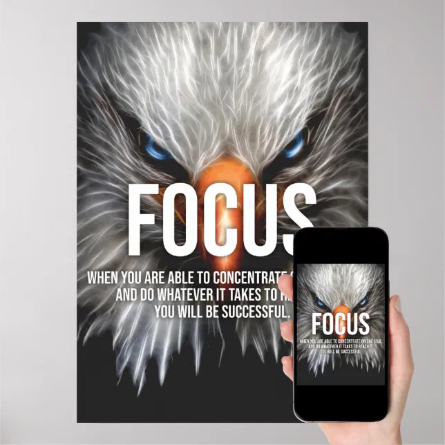 FOCUS - Eagle Motivational Poster | Zazzle