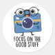 Focus On The Good Stuff Positive Camera Pun Classic Round Sticker | Zazzle