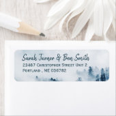 Foggy Mountain Return Address Label | Zazzle