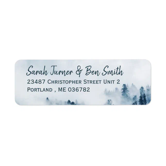 Foggy Mountain Return Address Label | Zazzle