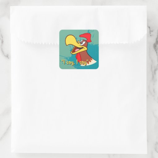Foghorn Looking Up Square Sticker | Zazzle