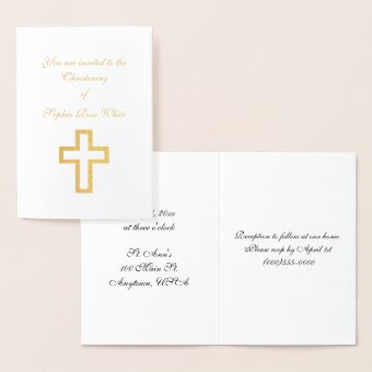 Foil Cross Invitations | Zazzle