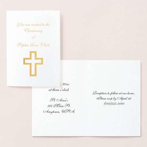 Foil Cross Invitations | Zazzle
