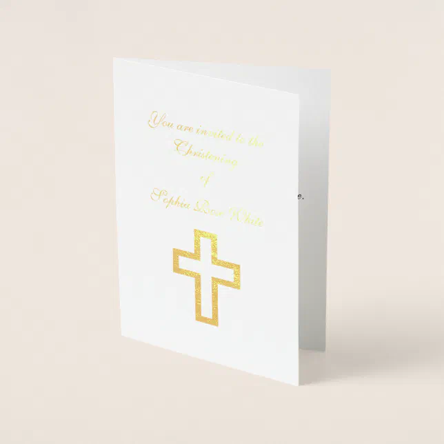 Foil Cross Invitations | Zazzle