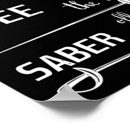 Foil Epee Saber Definition Fencing Poster | Zazzle