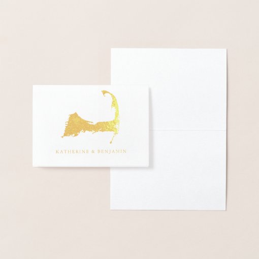 Foil Map of Detailed Cape Cod | Wedding Foil Card | Zazzle