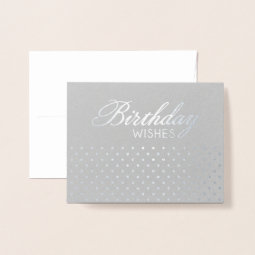 Foil Polkadot Birthday Wishes Greeting Card | Zazzle