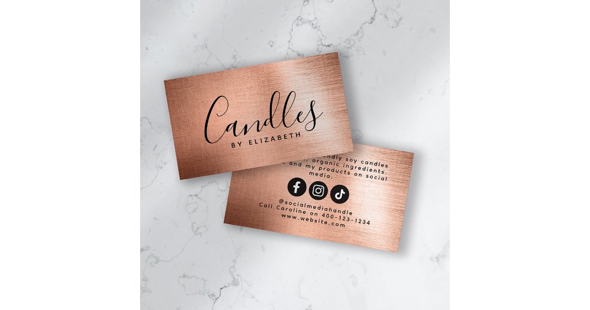 Foil Script Candle Maker Business Card | Zazzle