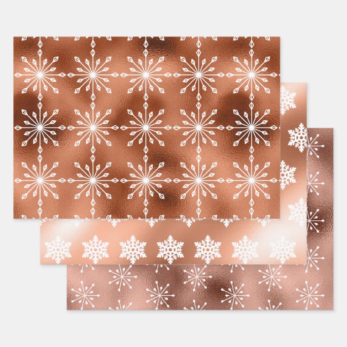 Foil Snowflakes Christmas Wrapping Paper Sheets | Zazzle.com