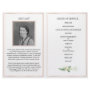 Funeral pamphlet, rose gold & white bouquet flyer | Zazzle