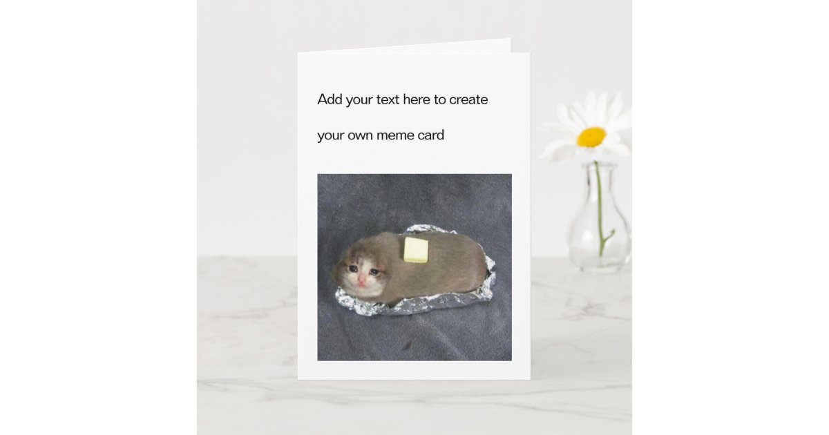 Folded Card Butta Cat Meme | Zazzle