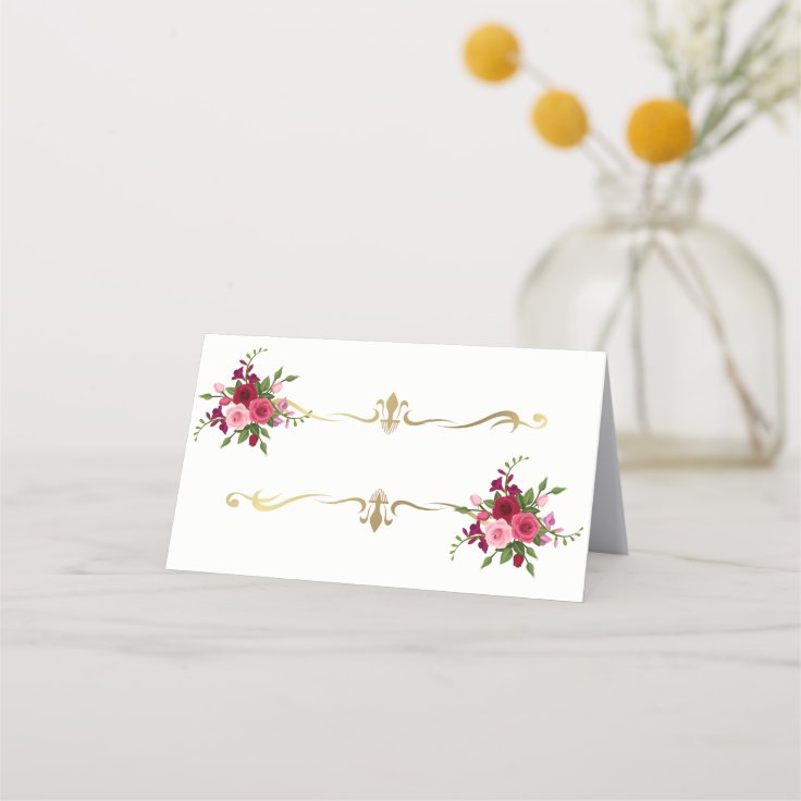 Folded Name Place Card | Zazzle