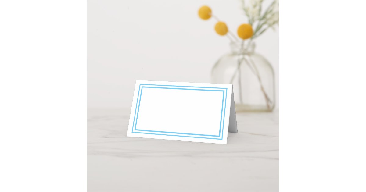 Folded Name Place Card-Borders Card | Zazzle