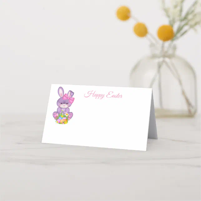 Folded Name Place Card-Easter Bunny Place Card | Zazzle