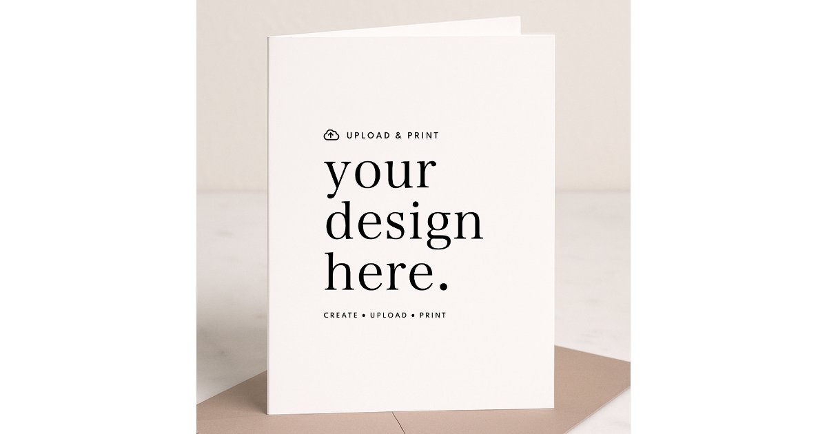 Folded Vertical Card | Design Upload 5x7 Budget | Zazzle