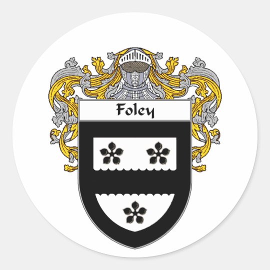 Foley Coat of Arms (Mantled) Classic Round Sticker | Zazzle.com