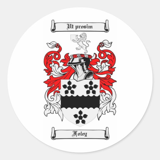 FOLEY FAMILY CREST - FOLEY COAT OF ARMS CLASSIC ROUND STICKER | Zazzle.com