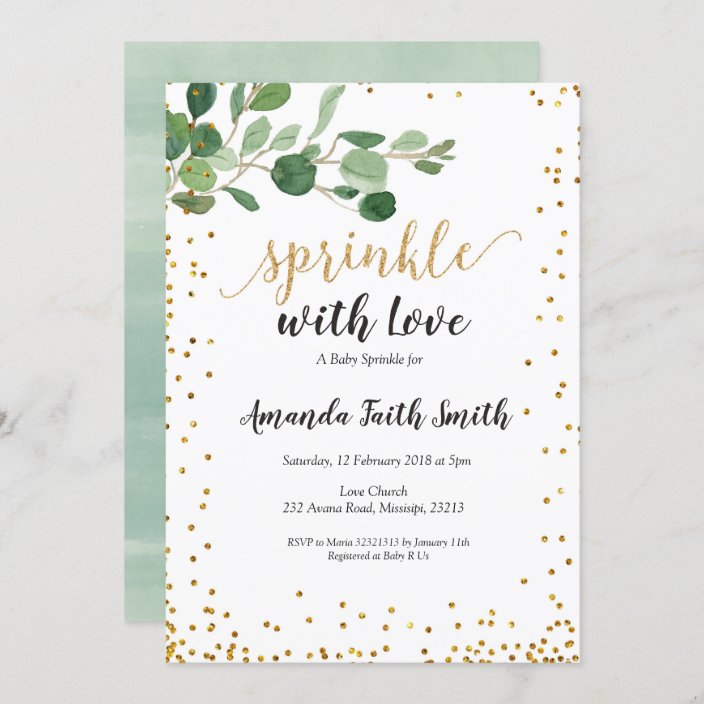 Foliage Baby Sprinkle Card Invite botanical | Zazzle.com