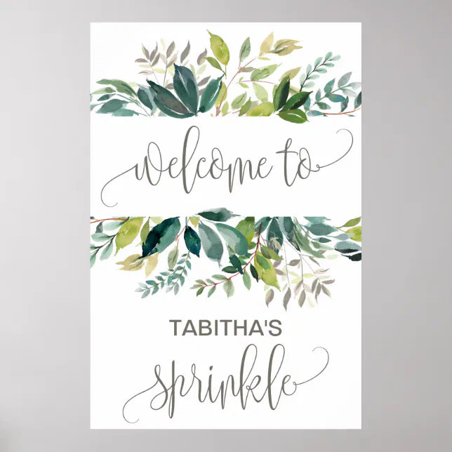Foliage Baby Sprinkle Welcome Poster | Zazzle