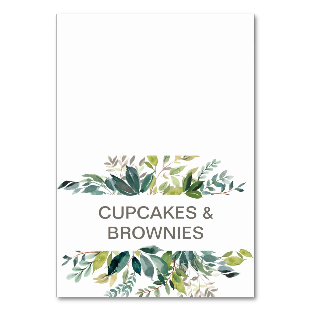 Foliage Buffet Food Labels Table Number | Zazzle