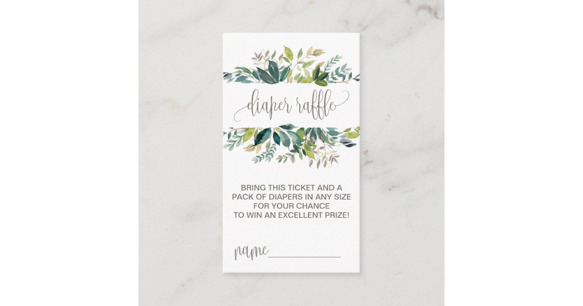 Foliage Diaper Raffle Invitation Insert | Zazzle