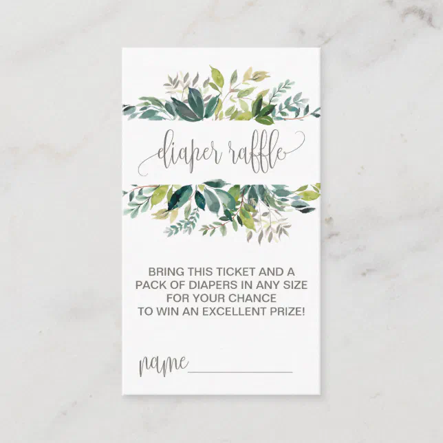 Foliage Diaper Raffle Invitation Insert | Zazzle