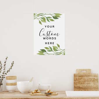 foliage leaf green create your own custom poster | Zazzle