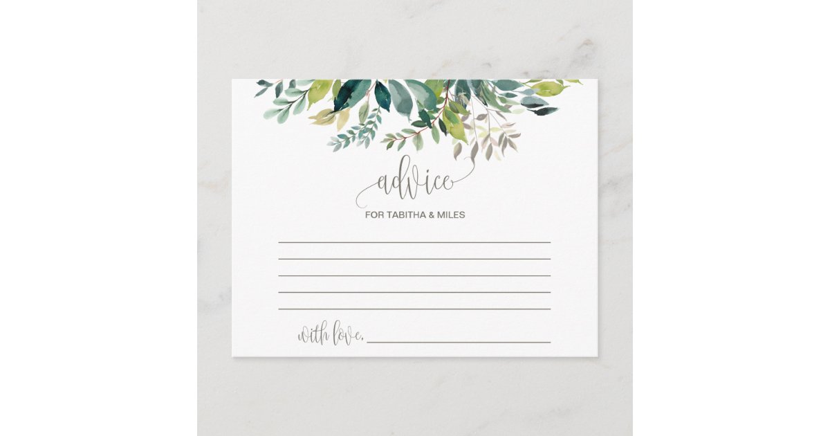 Foliage Marriage Advice Cards | Zazzle.com