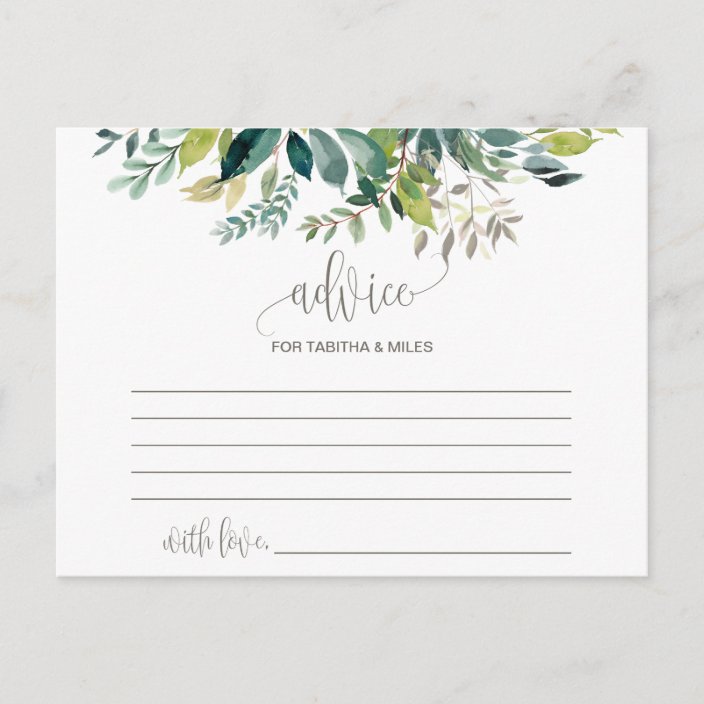 Foliage Marriage Advice Cards | Zazzle.com