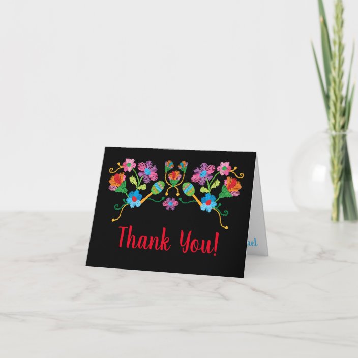 Folk Art Mexican Fiesta thank you note cards | Zazzle