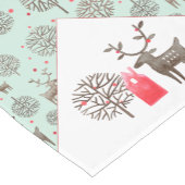 Folk Art Reindeer Trees Cute Pattern Vintage Green Short Table Runner ...
