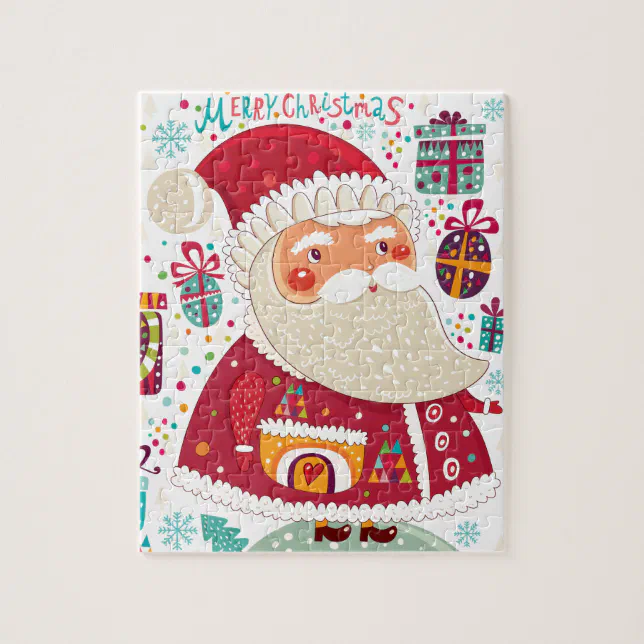 Folk Art Santa Claus Jigsaw Puzzle | Zazzle
