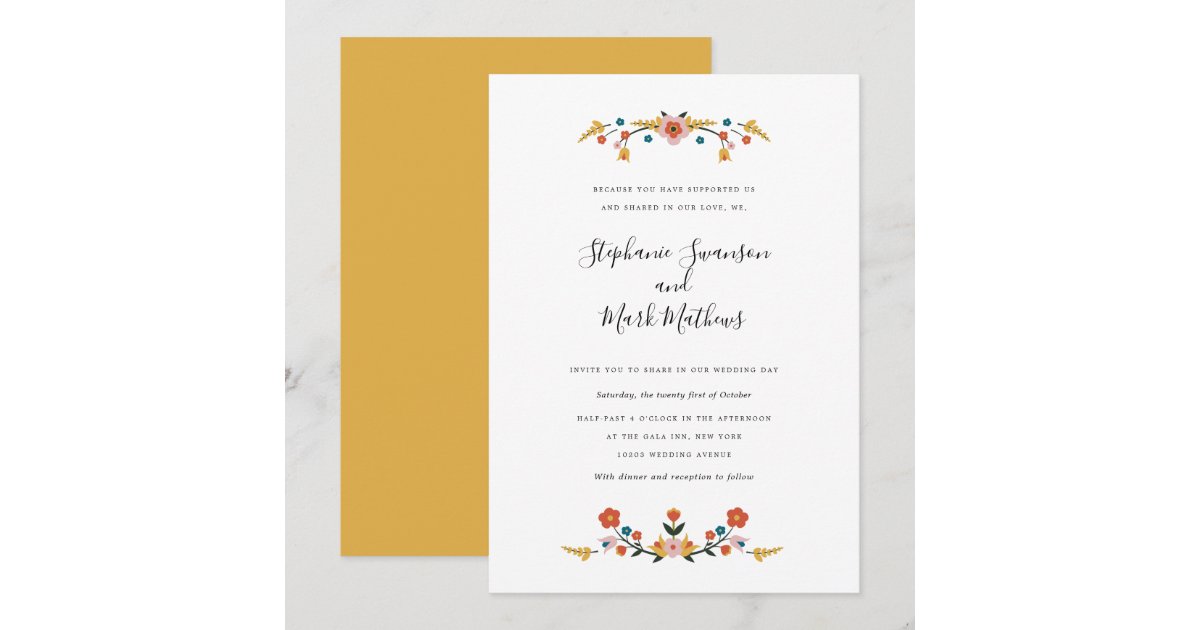 Folk Art Wedding Invitations | Zazzle