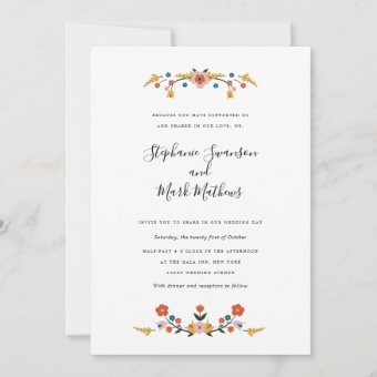 Folk Art Wedding Invitations | Zazzle