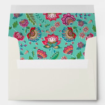 Folk Flowers | Custom Address | Wedding Envelope | Zazzle