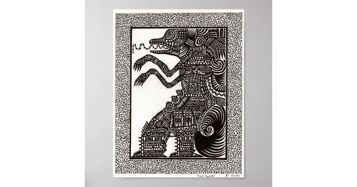 Folk Monster Poster | Zazzle