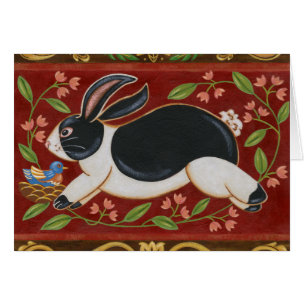 Folk Rabbit Fabric | Zazzle.com